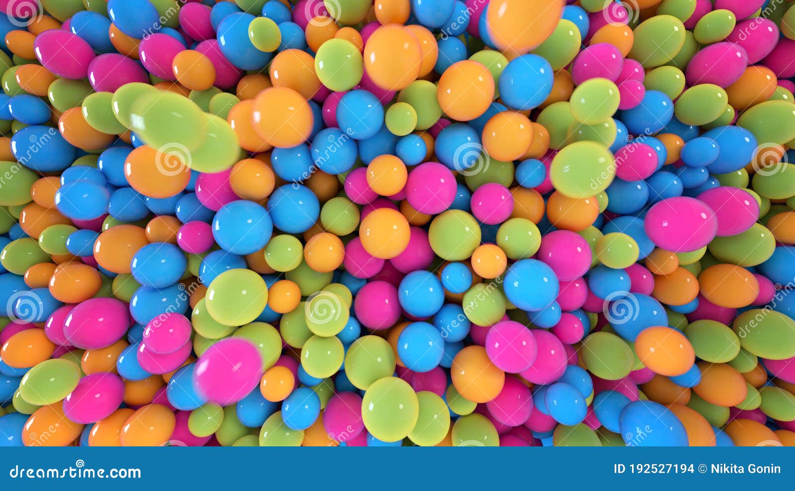 Group of Colorful Glossy Spheres 3D Render Stock Illustration ...