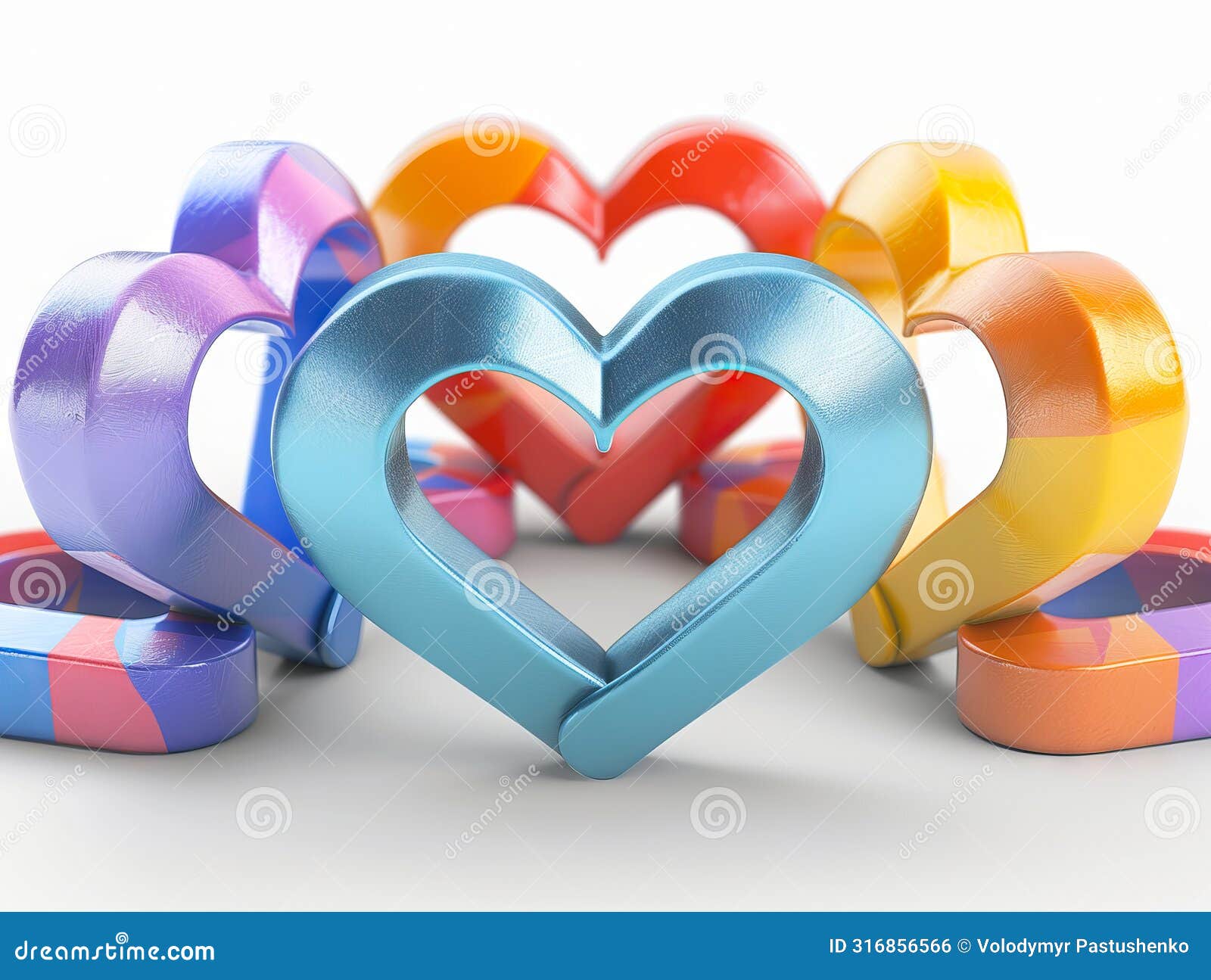 A Group of Colorful Heart Shaped Objects Stock Photo - Image of color ...