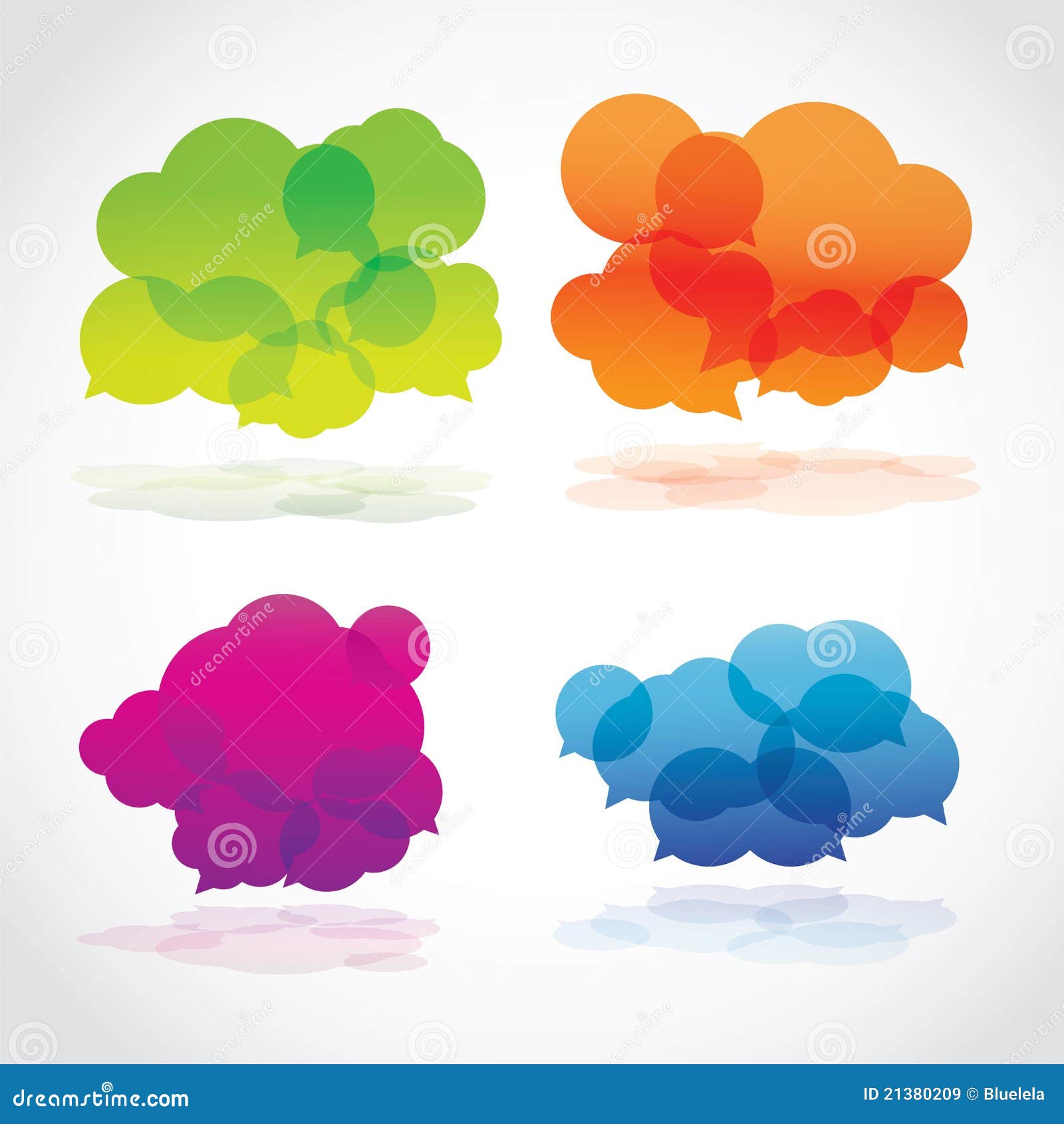 Group of Colorful Lava Speech Clouds Stock Vector - Illustration of ...