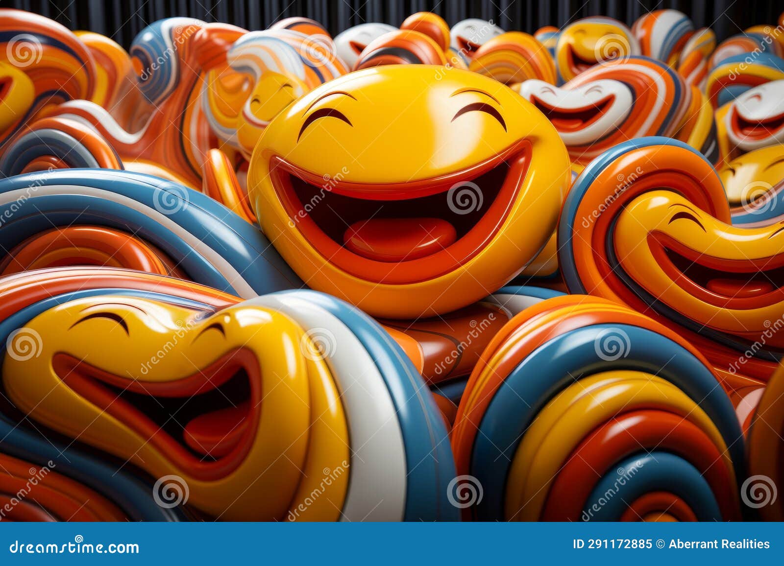 A Group of Colorful Lollipops with a Smiley Face Stock Illustration ...