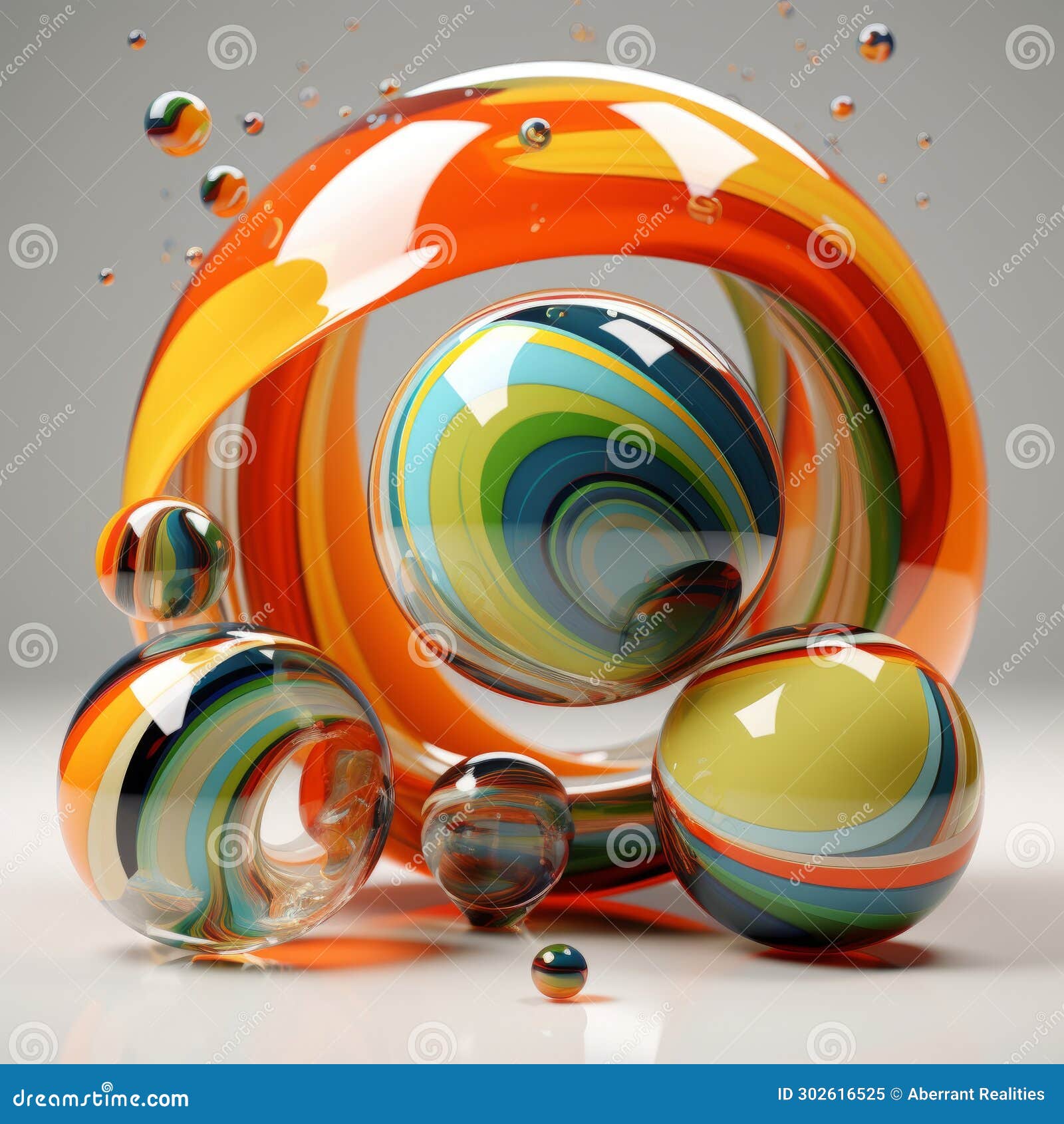 A Group of Colorful Marbles Floating in Water Stock Illustration ...