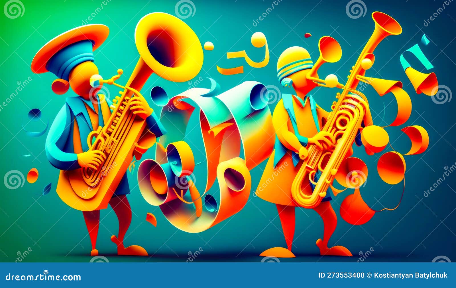 Group of Colorful Musical Instruments on Blue Background. Generative AI ...