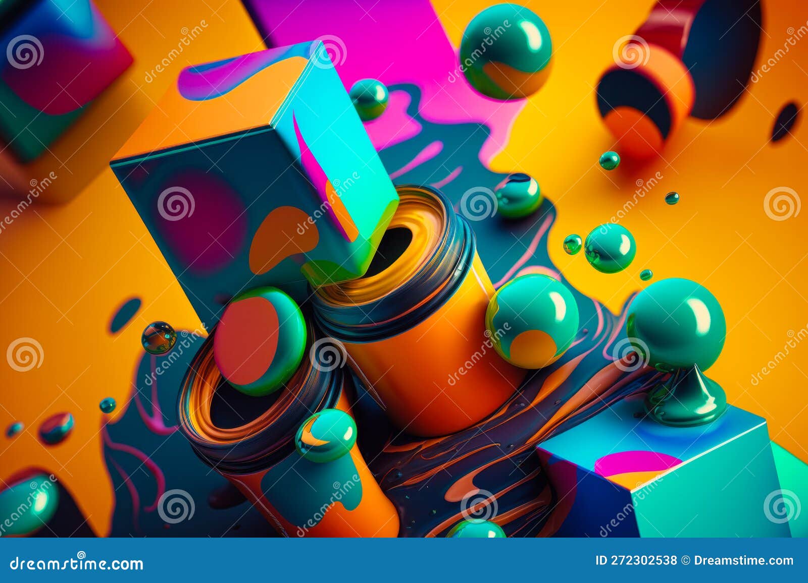 Group of Colorful Objects that are Next To Each Other on Yellow and ...