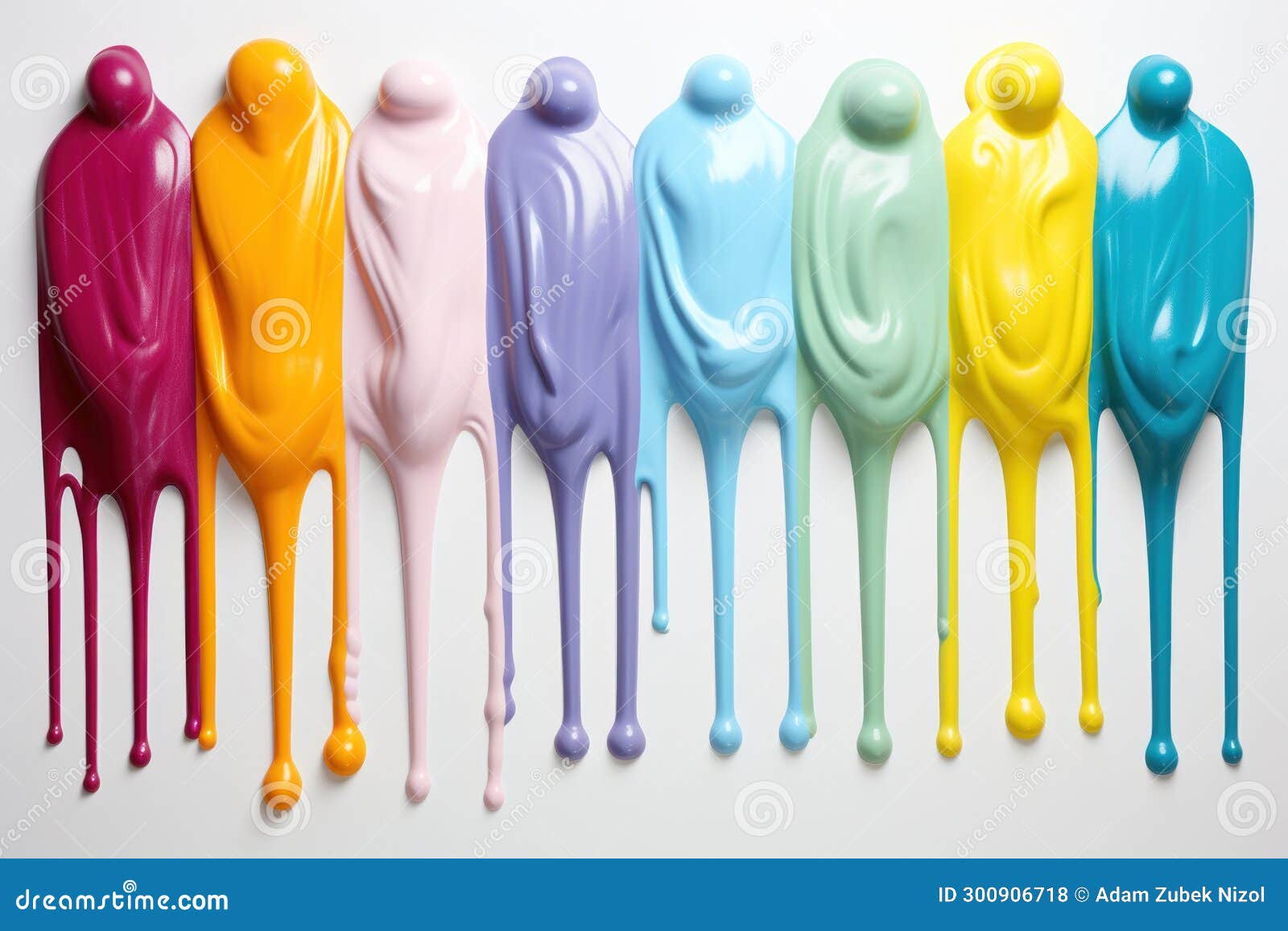 A Group of Colorful Paint Dripping Stock Illustration - Illustration of ...
