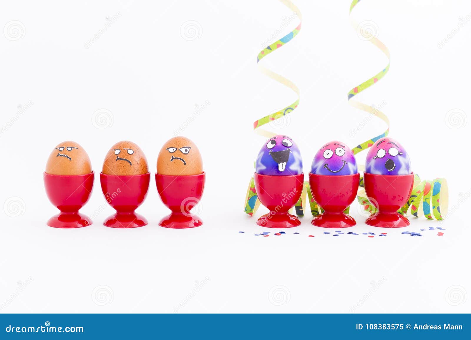 Easter Party with Crazy Eggs Stock Image - Image of colorful, faces ...