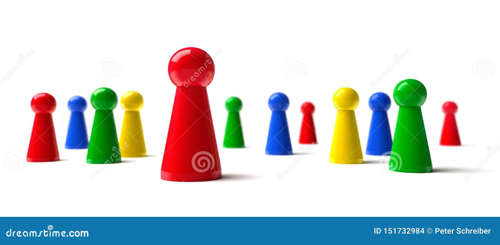 Group of Colorful Pawns 3D Illustration Stock Illustration ...