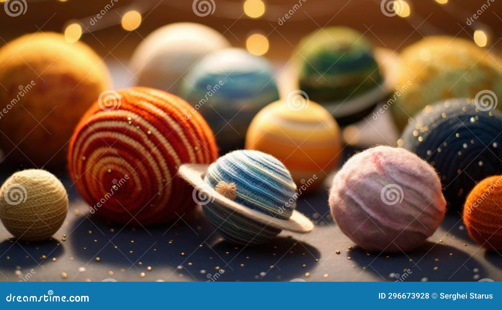 A Group of Colorful Planets and a Star, AI Stock Photo - Image of ...