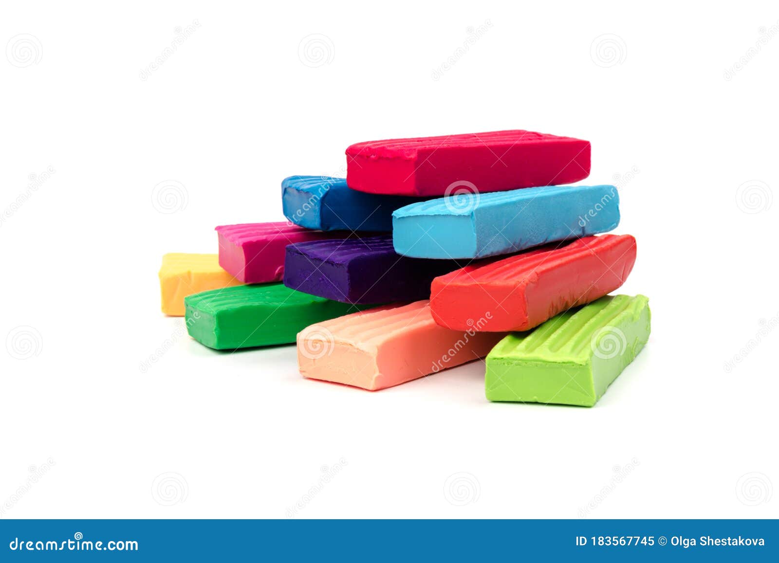 Group of Colorful Plasticine Isolated on White Background Stock Image ...