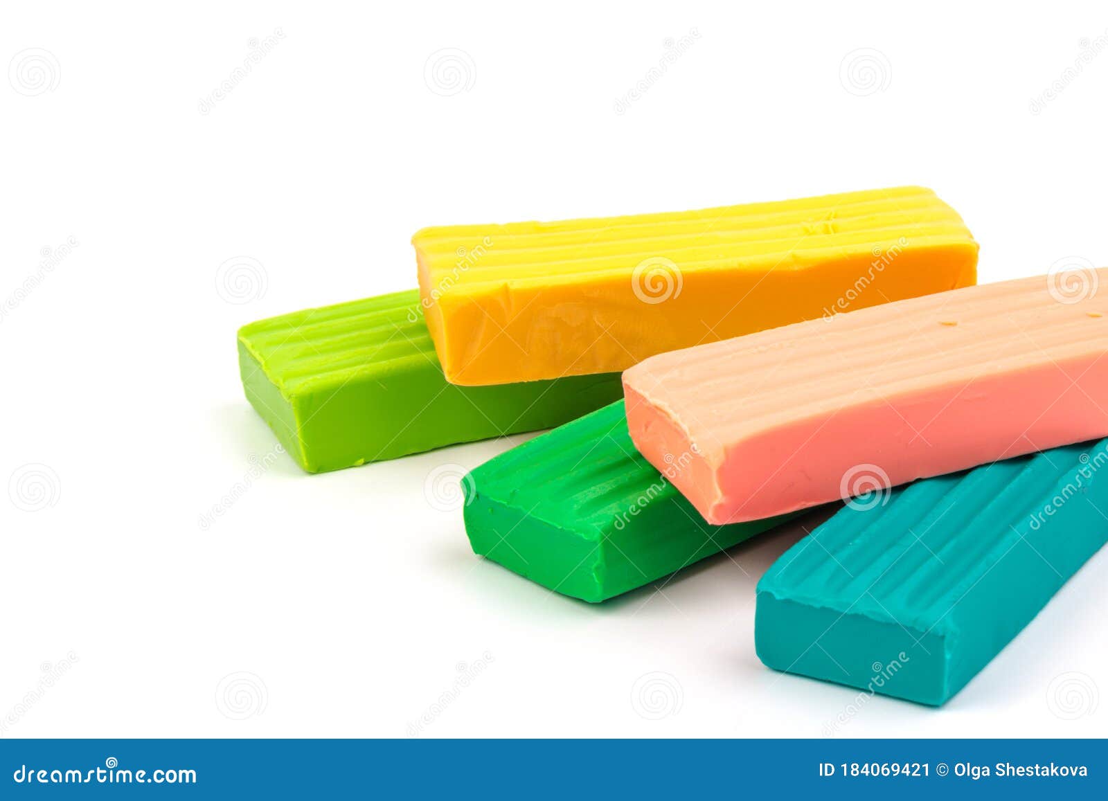 Group of Colorful Plasticine Isolated on White Background Stock Image ...