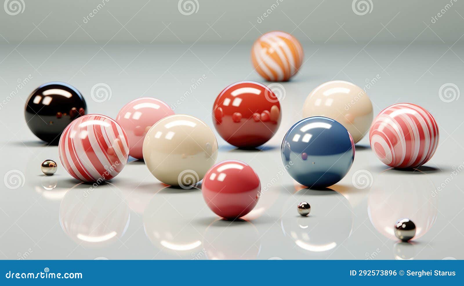 A Group of Colorful Polished Glossy Round Stones on a Table, AI Stock ...
