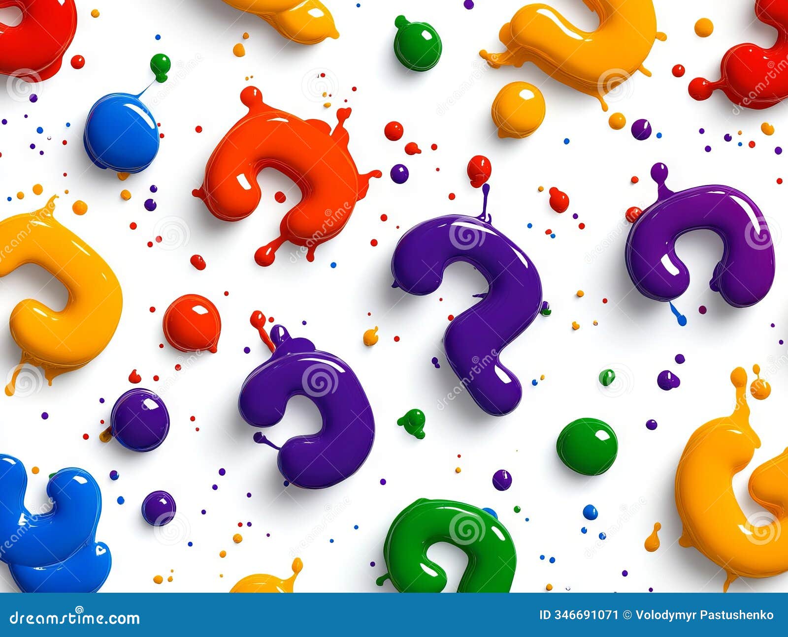 A Group of Colorful Question Marks on a White Background Stock ...