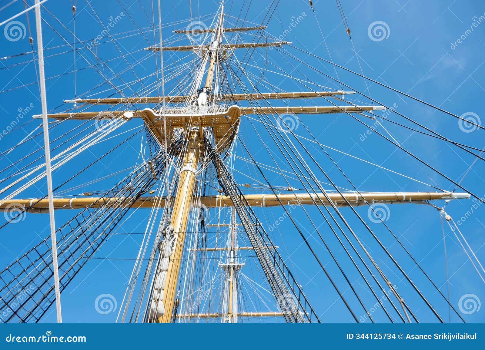 A Group of Colorful Rigging and Ropes is Connected To the Ship S Mast ...