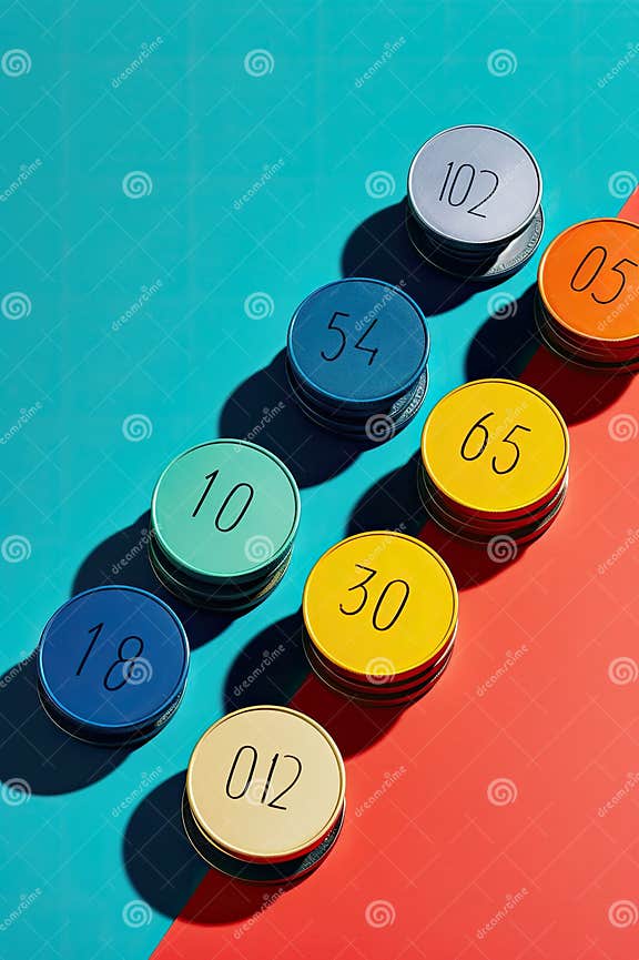 A Group of Colorful Round Objects with Numbers on Them Stock ...
