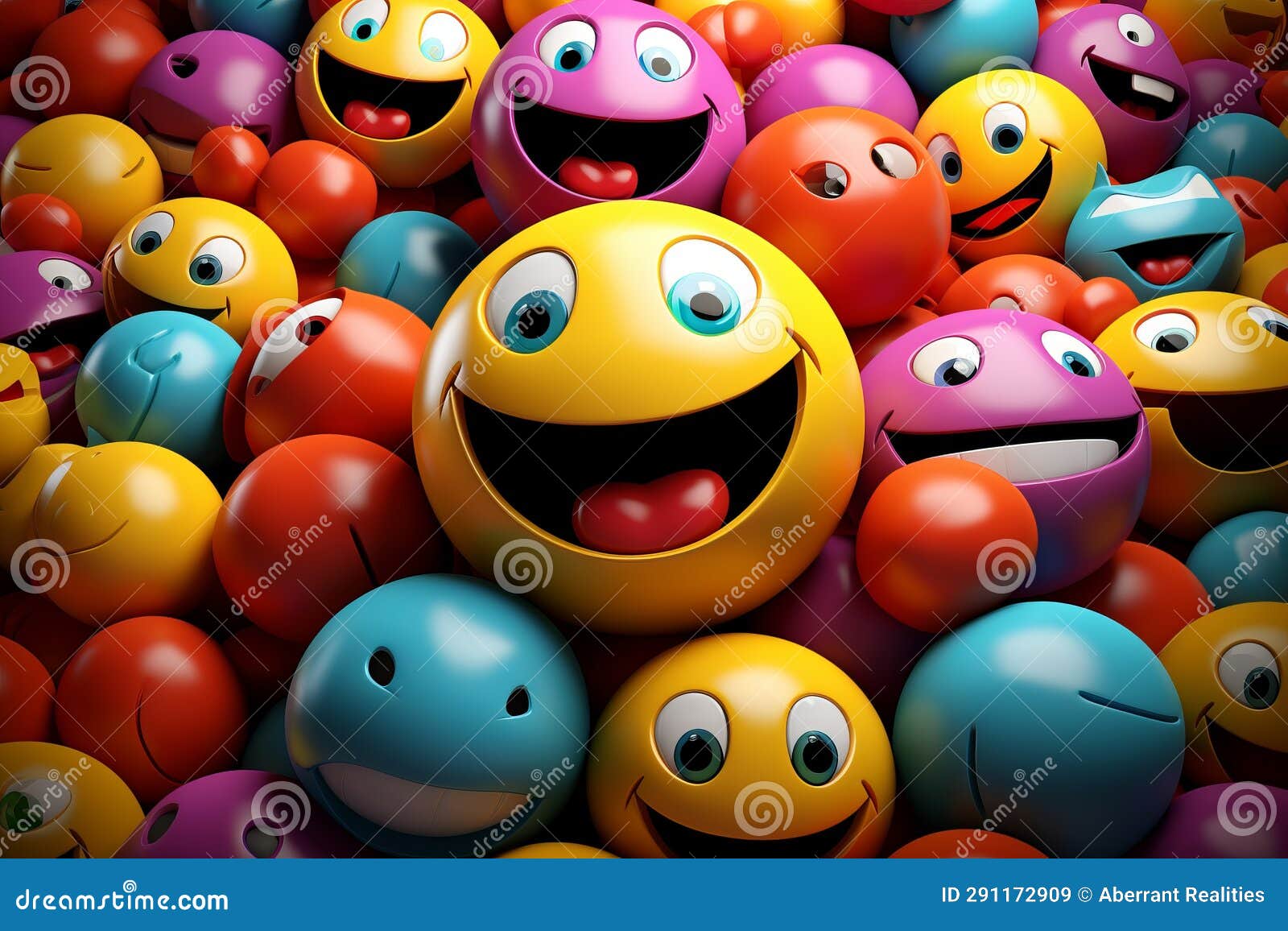 A Group of Colorful Smiley Faces are Surrounded by Other Smiley Faces ...