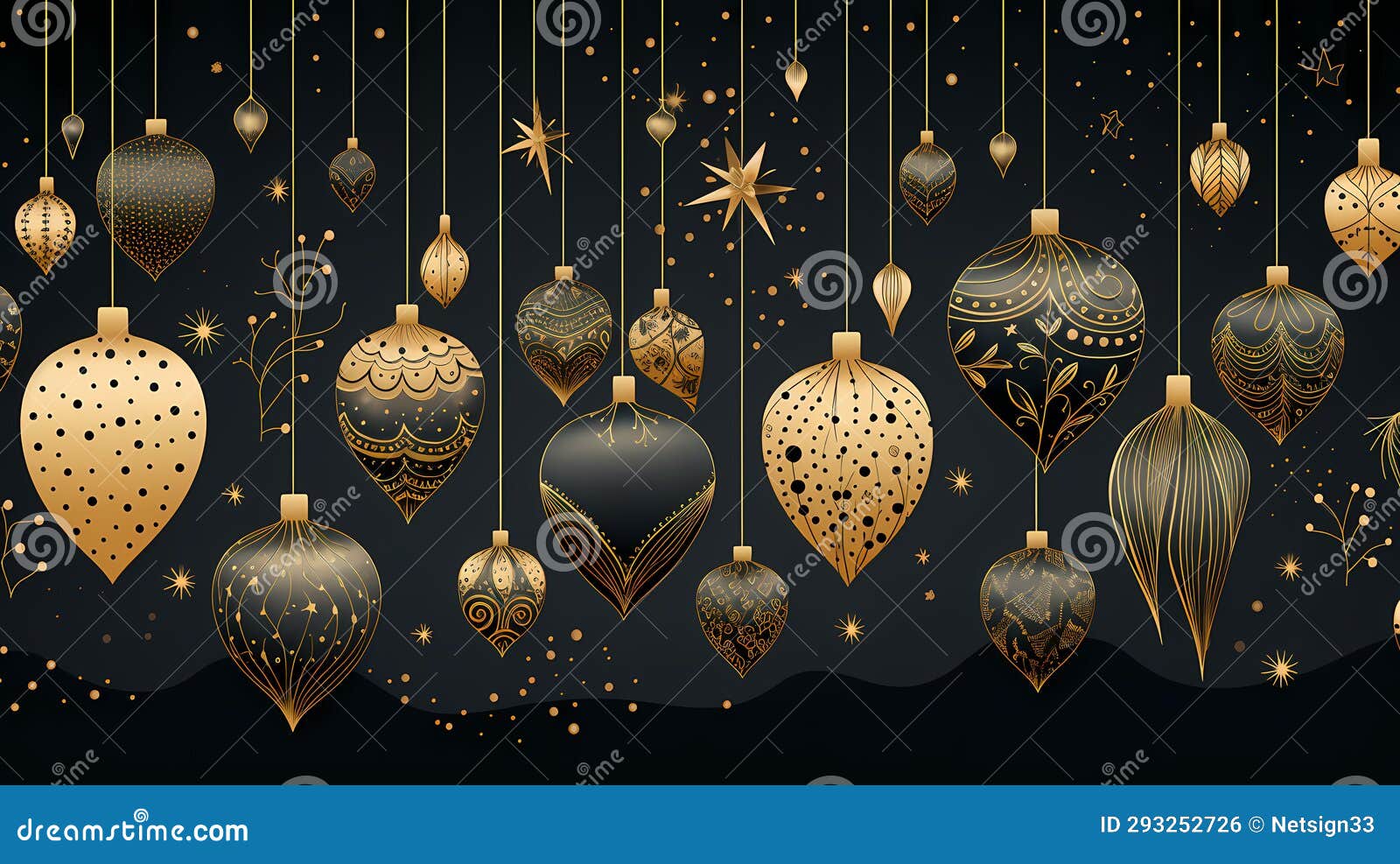 Holiday Greetings - a Group of Ornaments from Strings Stock ...