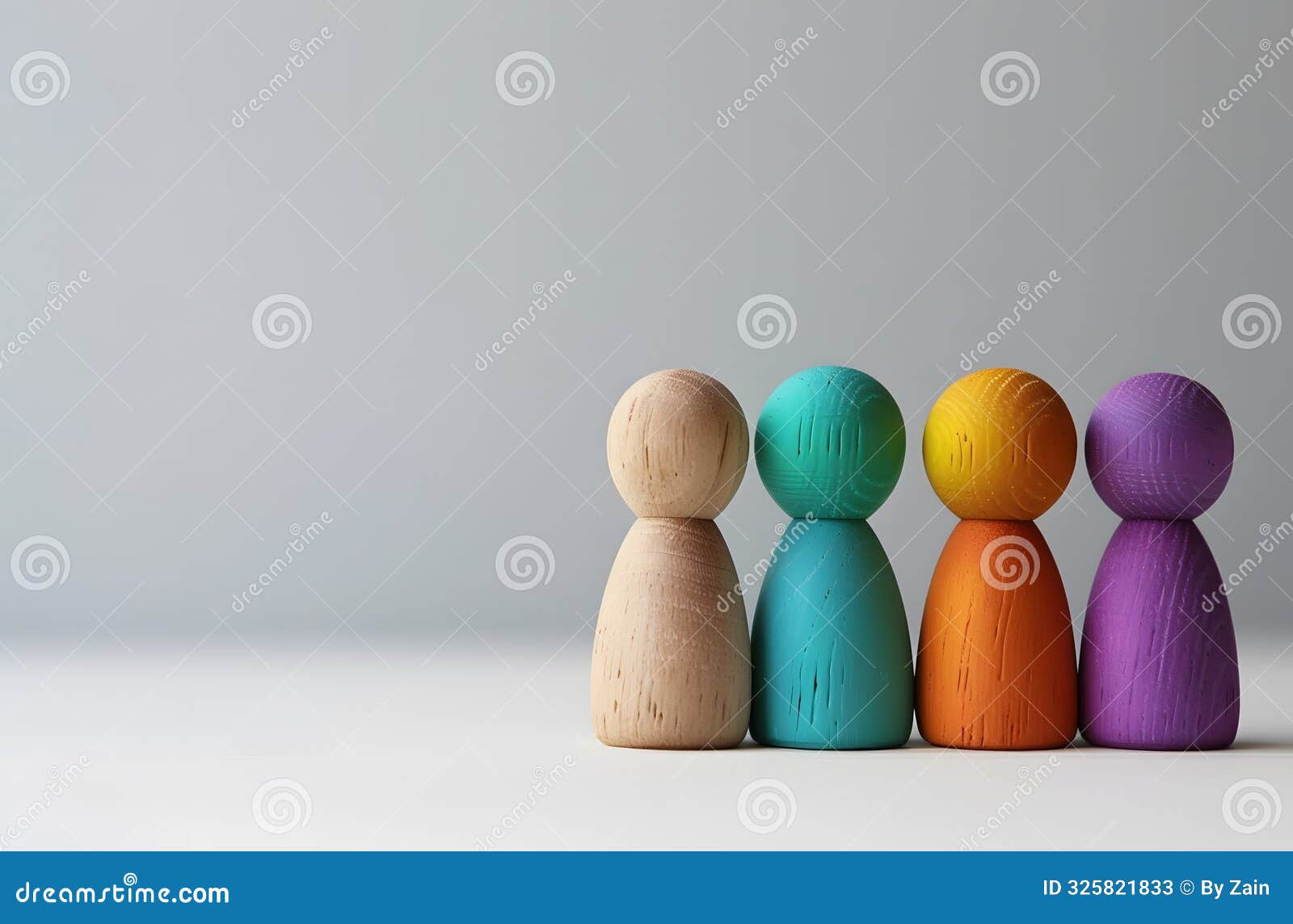 Group of Colorful Wooden Figures on Gray Backgrounddiversity Unity ...