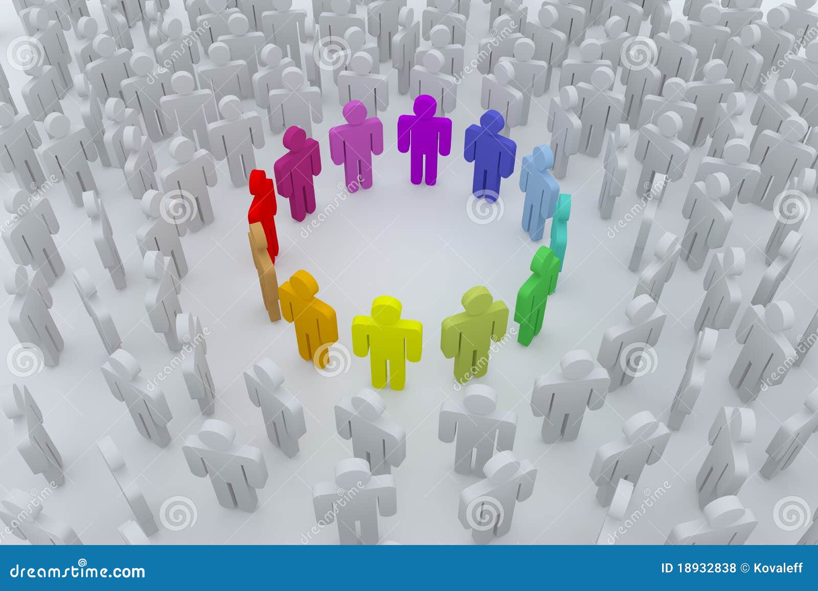 Group of colour people stock illustration. Illustration of link - 18932838