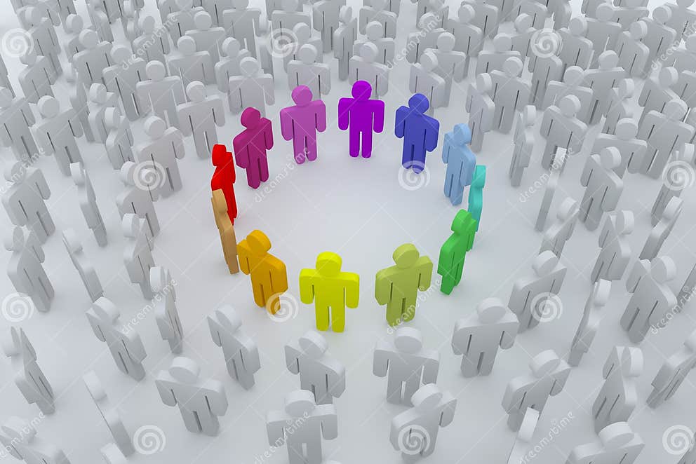 Group of colour people stock illustration. Illustration of link - 18932838