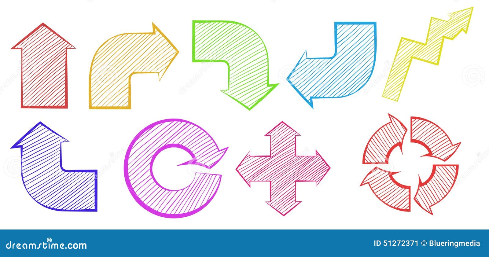 Colourful Arrows Set Isolated On White. Direction Number Bullet Points ...