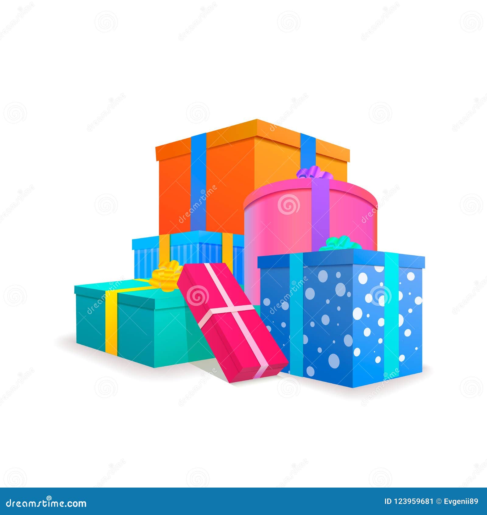 Group of Colourful Presents Isolated on White Stock Vector ...