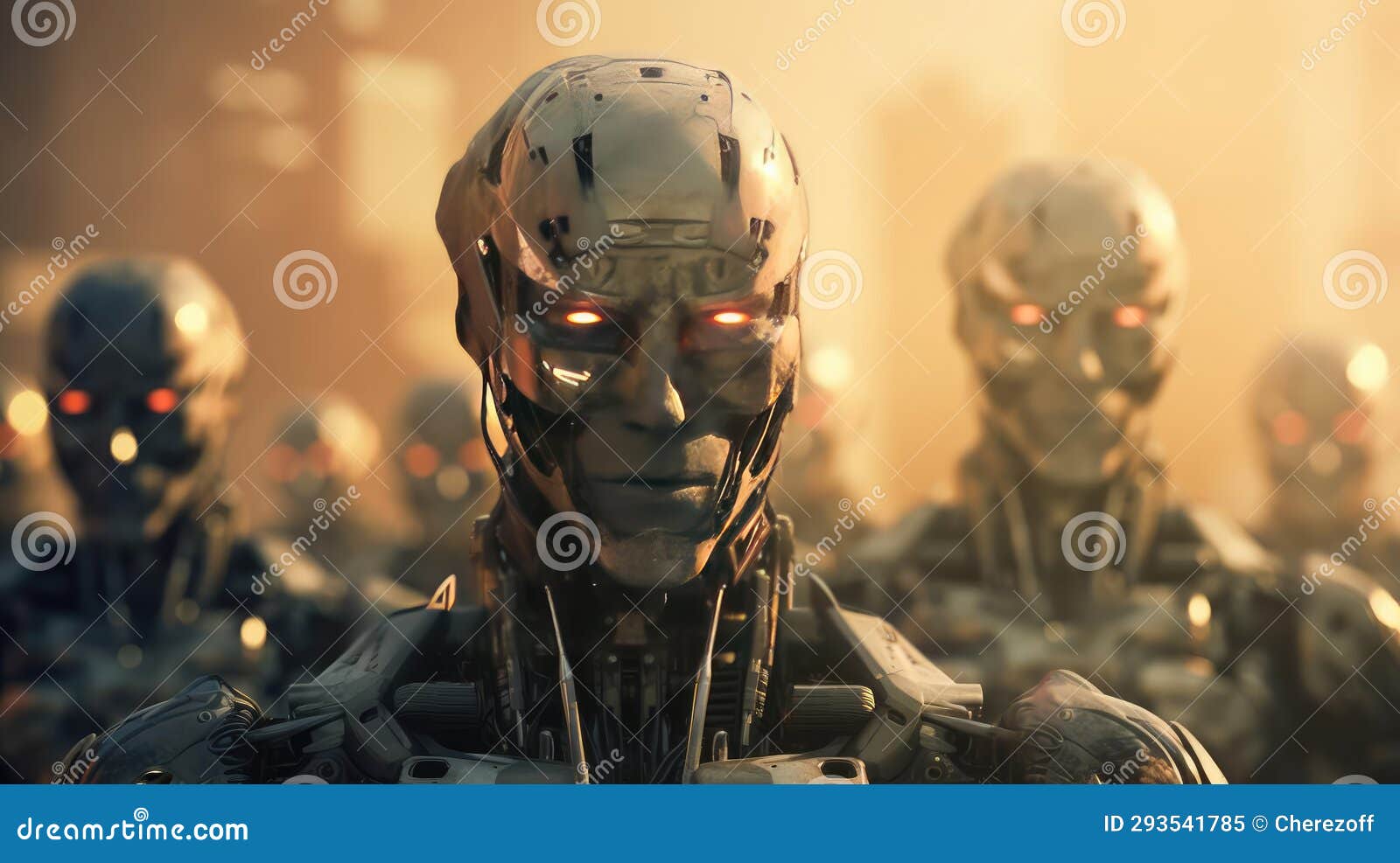 Group of Combat Robots Soldiers Stock Illustration - Illustration of ...