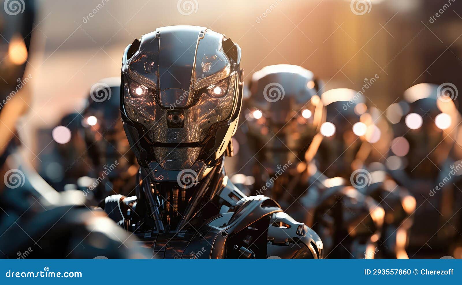 Group of Combat Robots Soldiers Stock Illustration - Illustration of ...
