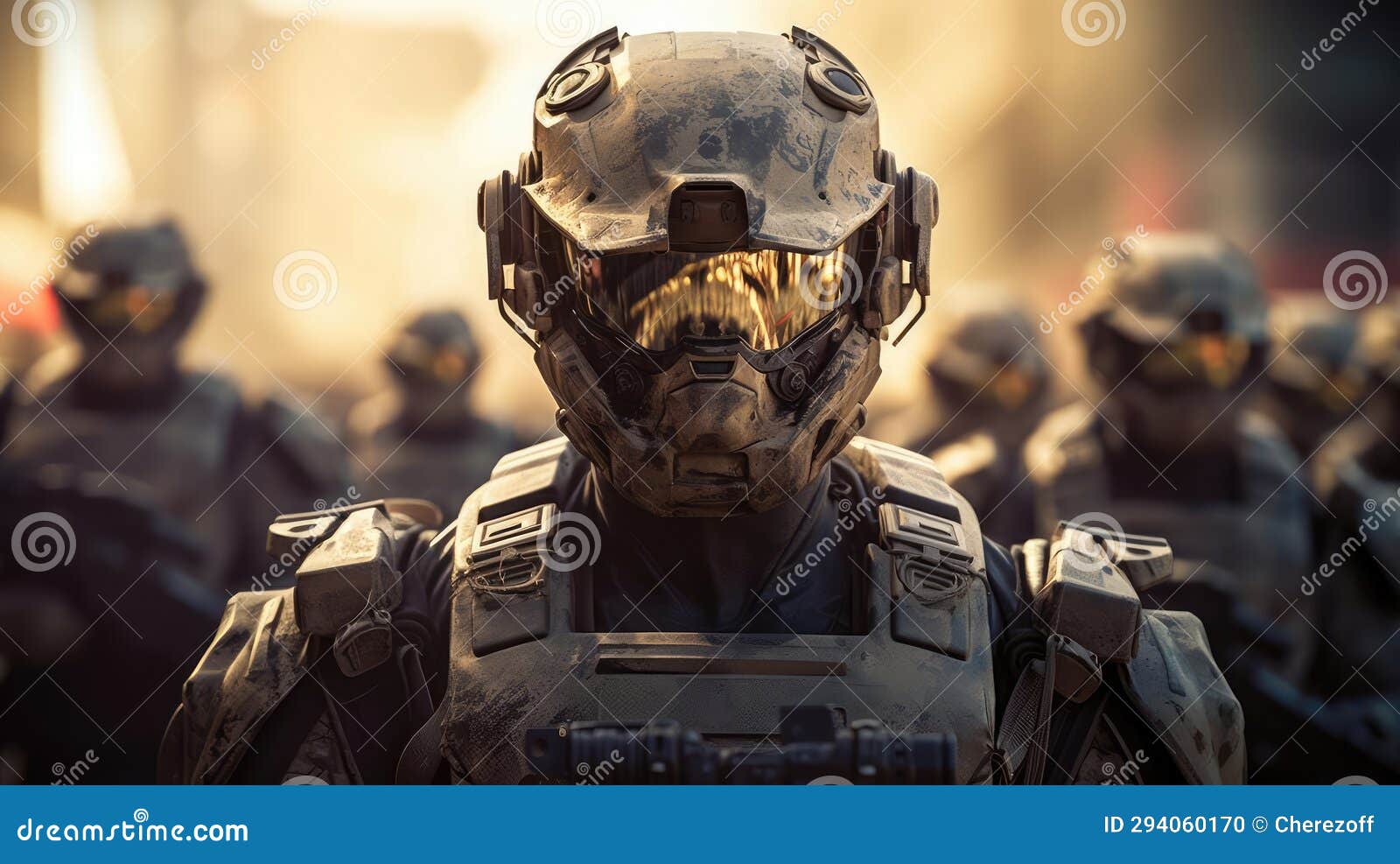 Group of Combat Robots Soldiers Stock Illustration - Illustration of ...