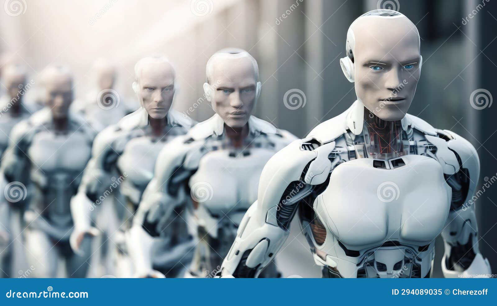 Group of Combat Robots Soldiers Stock Illustration - Illustration of ...