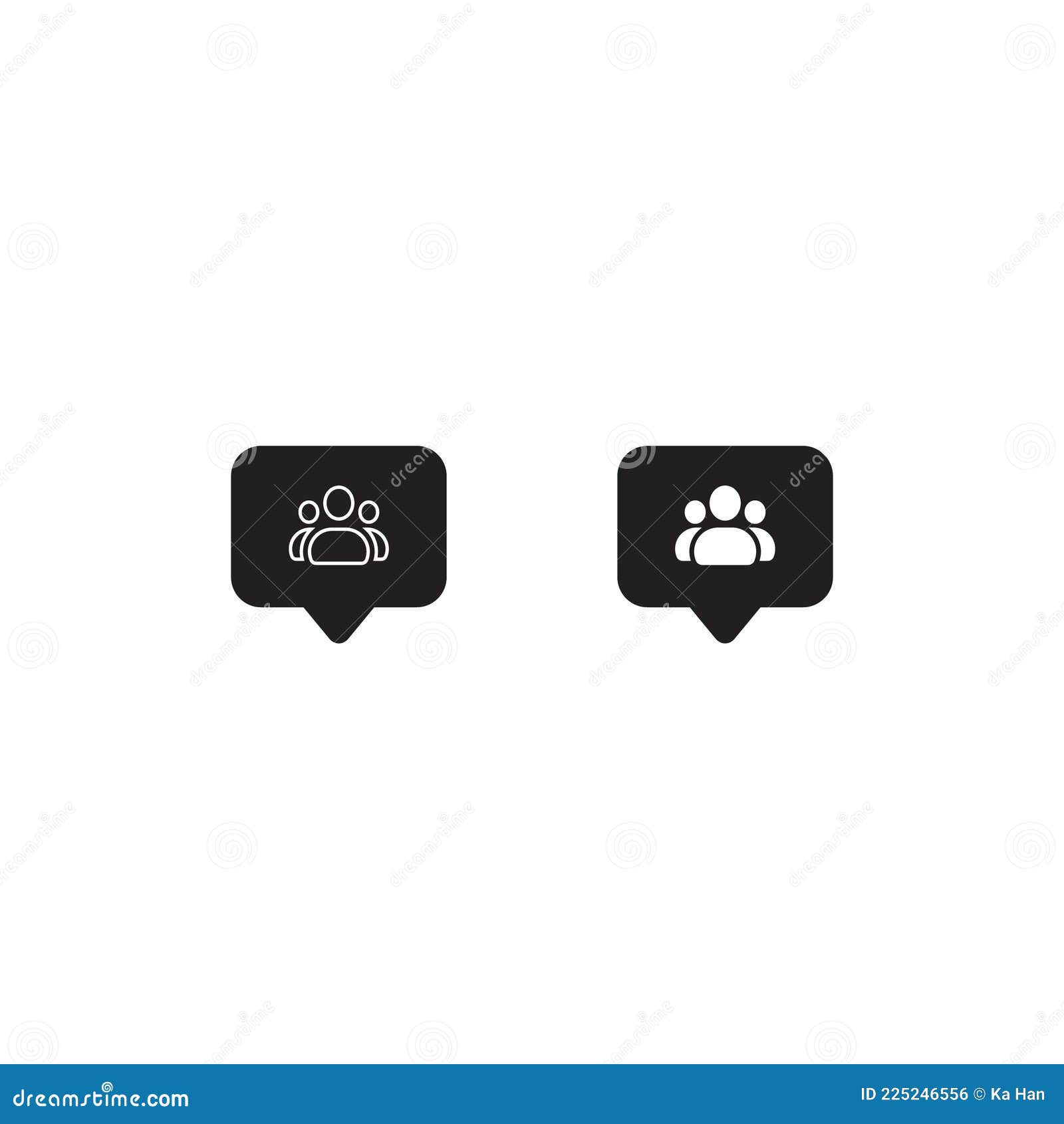 Group, Community Icon Vector in Speech Bubbles Stock Vector ...
