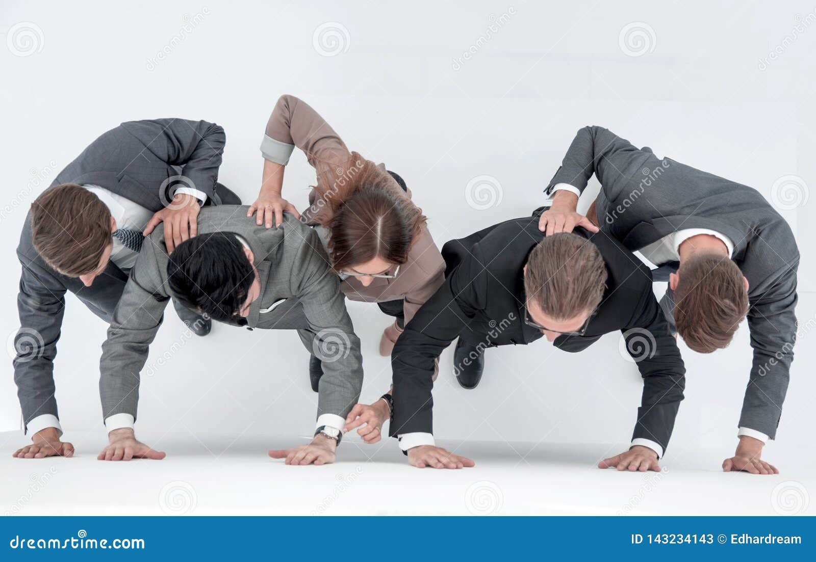 Group of Competing Employees at the Starting Position Stock Image ...