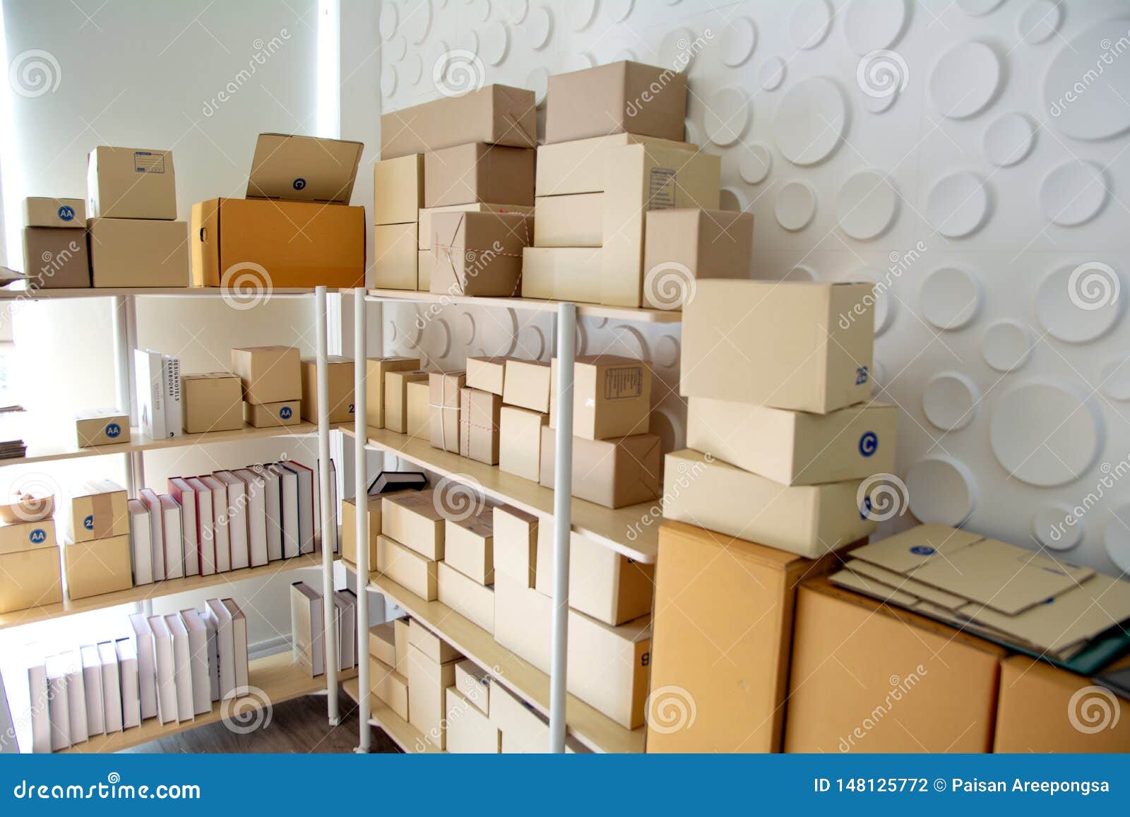 Group of Composite Cardboard Boxes and File Folders Boxes on Pallet by ...