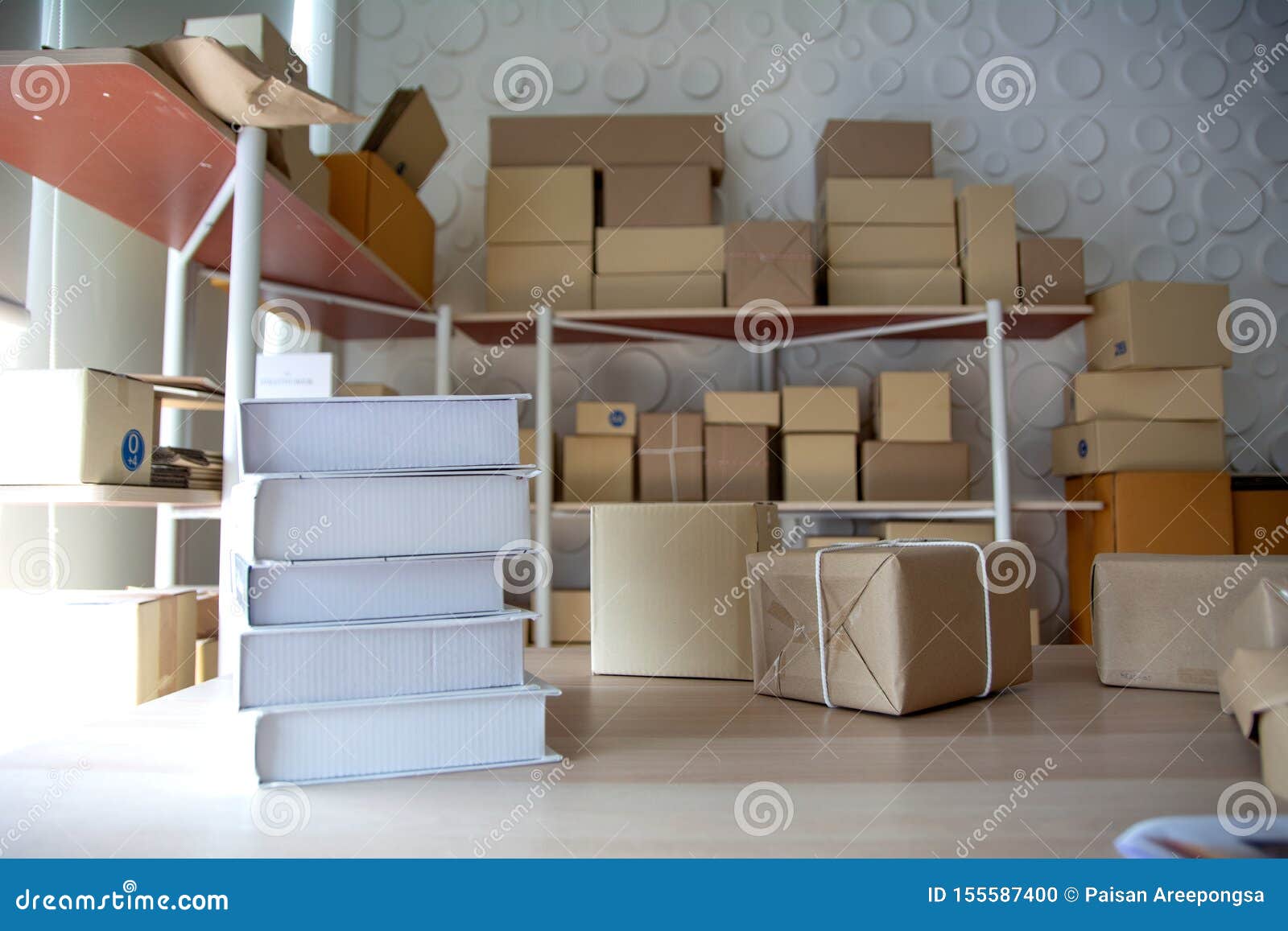 Group of Composite Cardboard Boxes and File Folders Boxes on Pallet by ...
