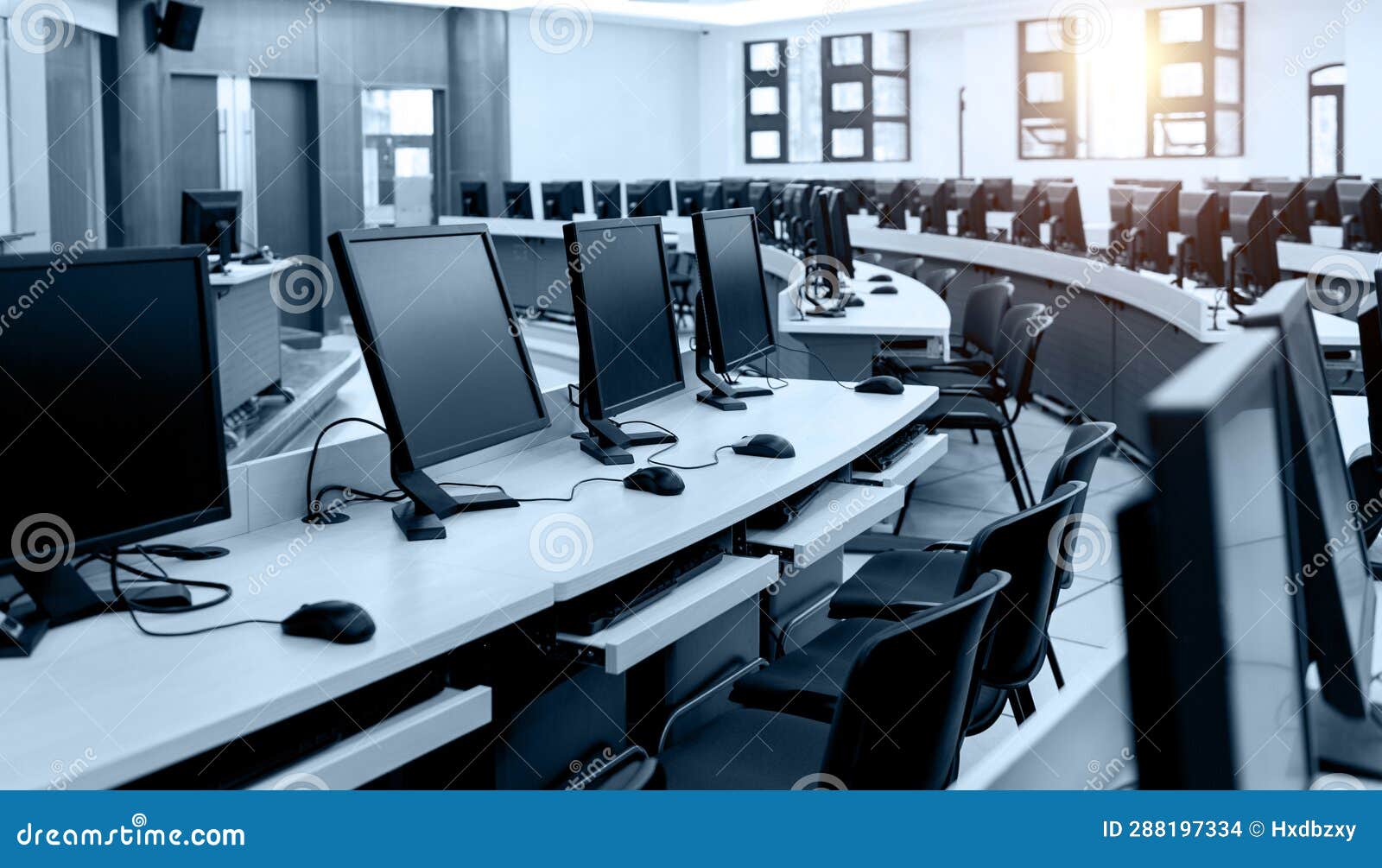 Group of computer in lab stock photo. Image of modern - 288197334