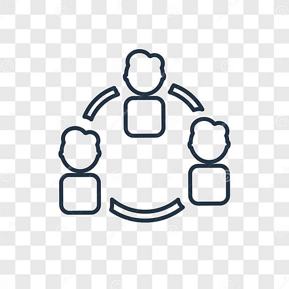 Group Concept Vector Linear Icon Isolated on Transparent Background ...