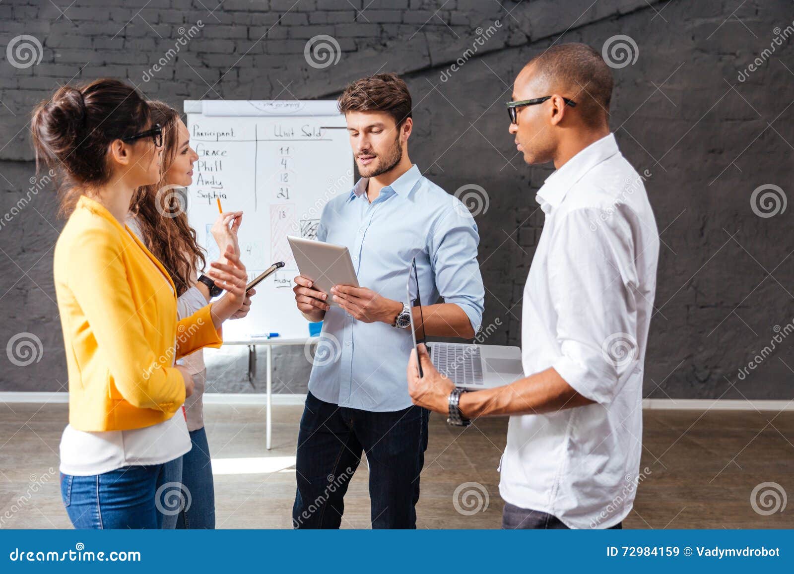 Group of Confident People Discussing New Project in Conference Room ...