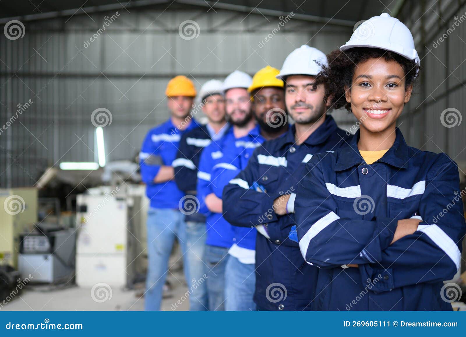 Group of Confident Worker Team at Factory Stock Image - Image of ...