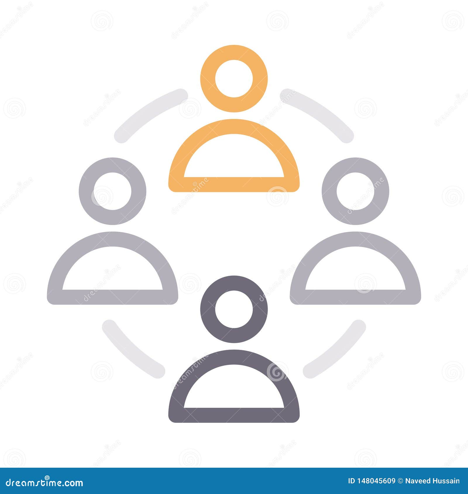 Group Connection Thin Color Line Vector Icon Stock Vector ...