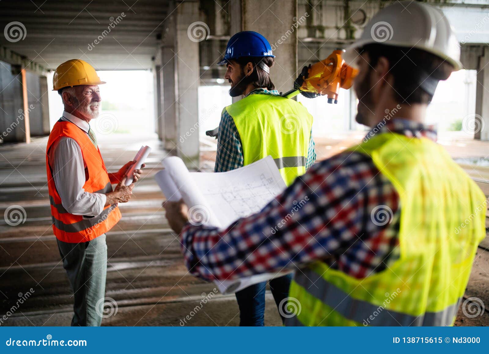 Group of Construction Engineer Working in Construction Site Stock Image ...