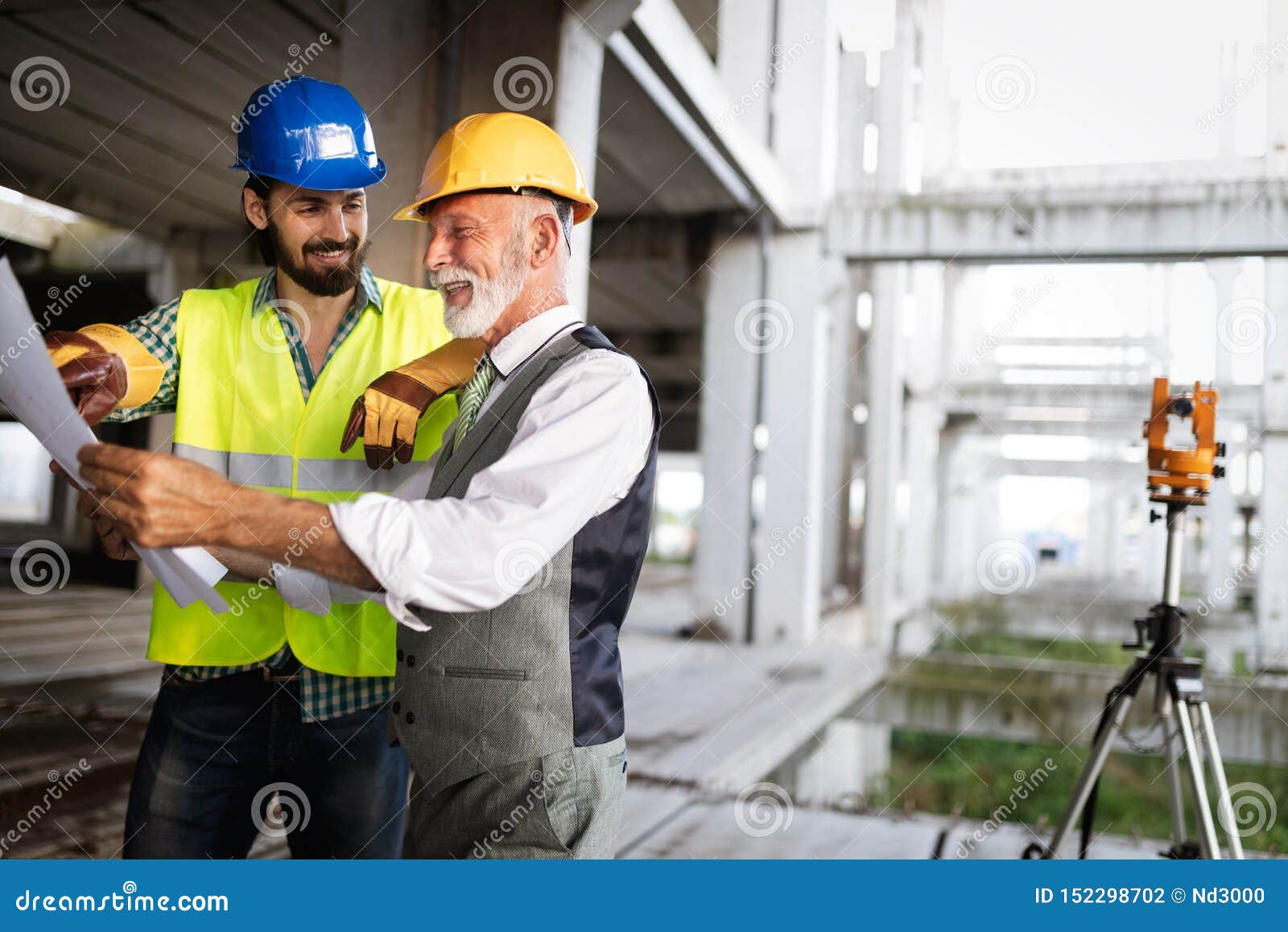Group of Construction Engineer Working in Construction Site Stock Photo ...