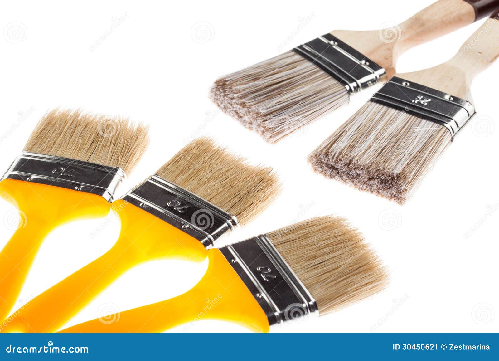 Group of Construction Paintbrushes Stock Image - Image of studio, color ...