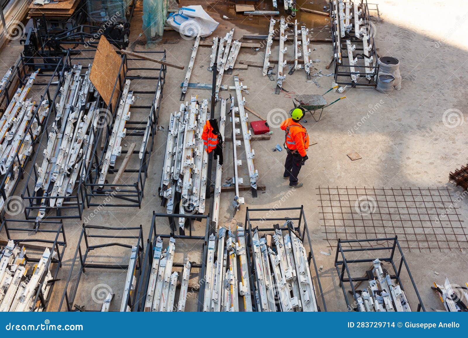 Group of Construction Workers on Building Site Stock Photo - Image of ...
