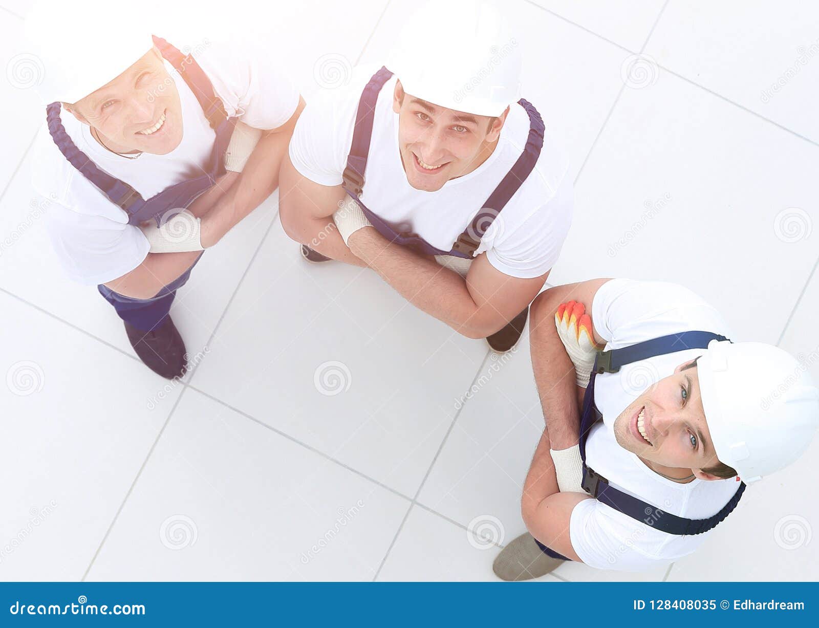 View from the Top - Group of Construction Workers Stock Image - Image ...
