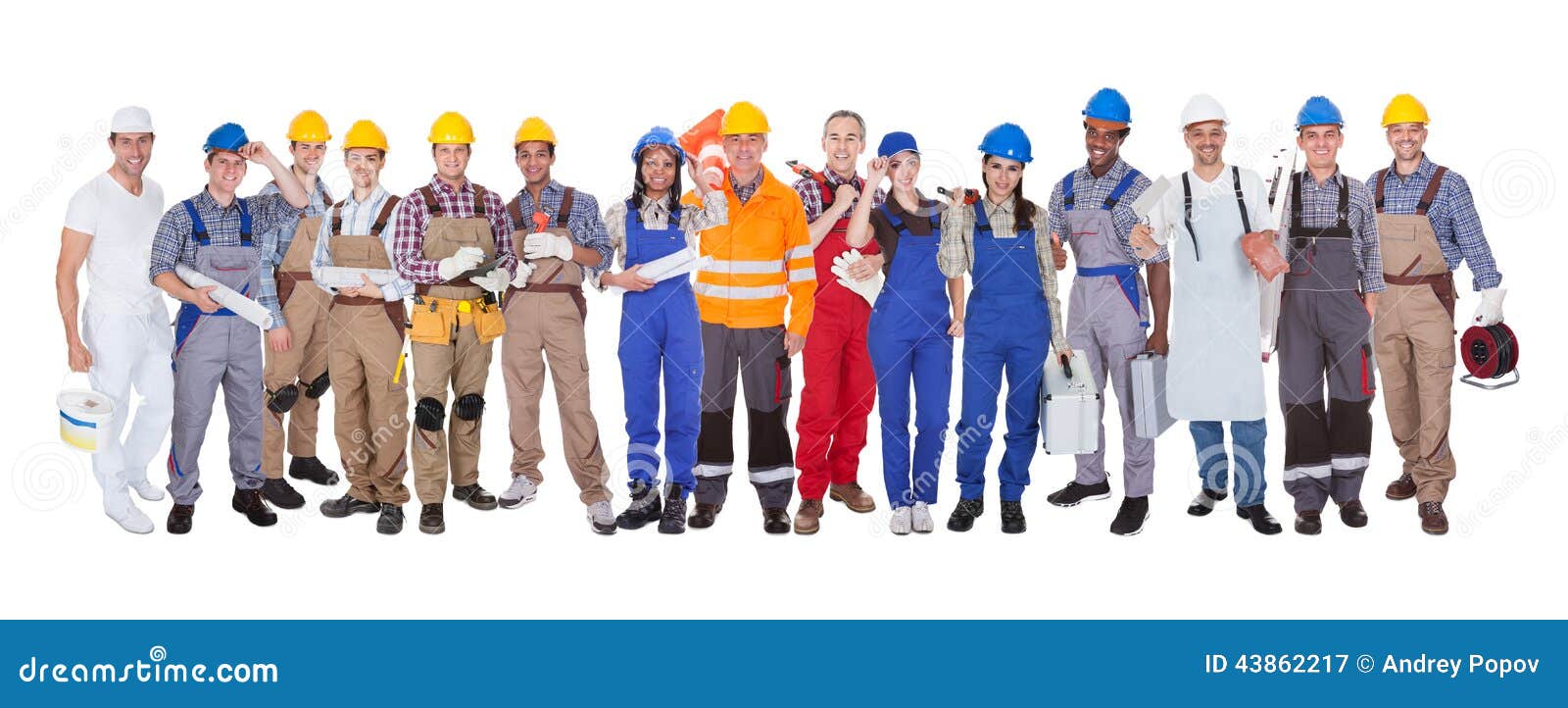 Group of Construction Workers Stock Image - Image of black, industry ...