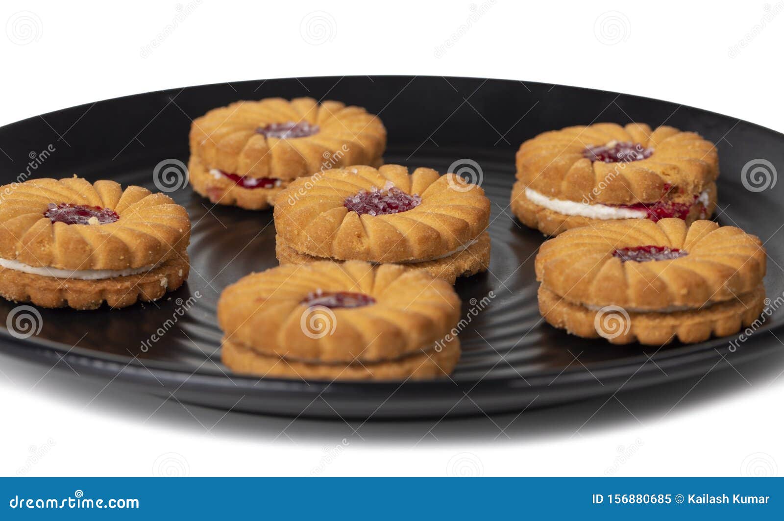 Group of Cookies or Biscuits Stock Image - Image of delicious, jelly ...
