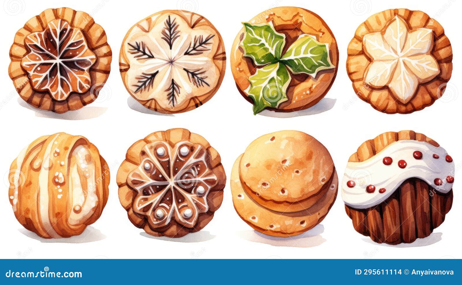 A Group of Cookies with Different Designs on Them Stock Photo - Image ...