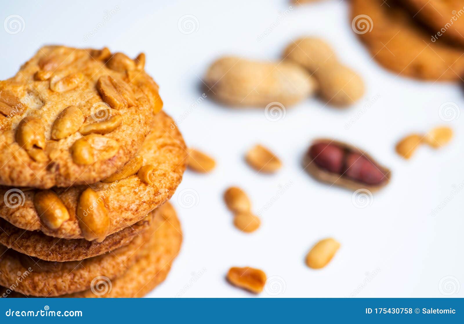 Group of Cookies with Peanuts Stock Photo - Image of food, yellow ...