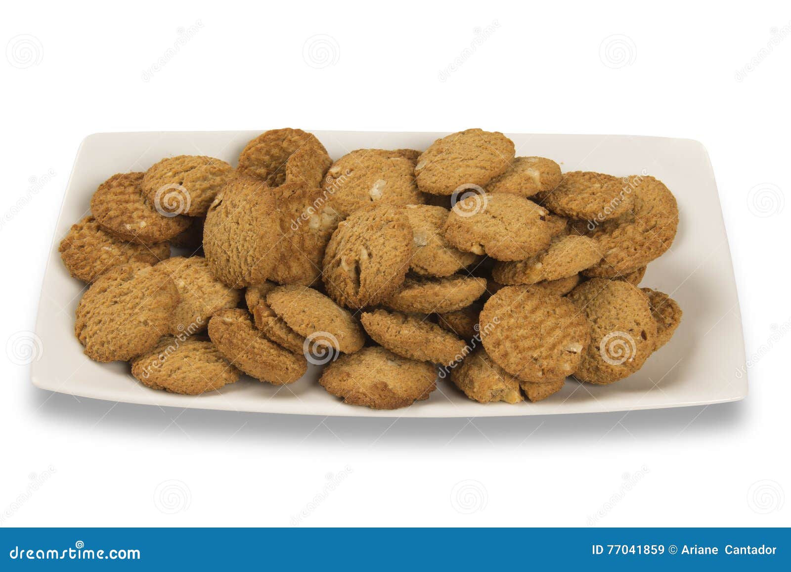 Group of Cookies on the Plate. Integral Cookies. Stock Image - Image of ...