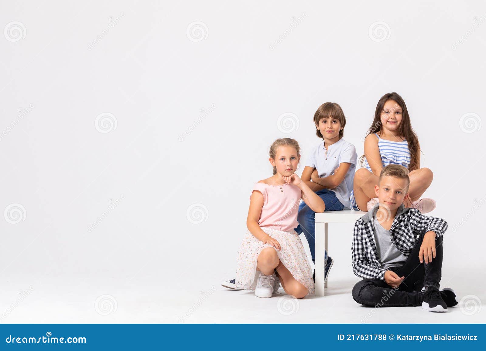 Cool Children Fooling Around and Making Funny Poses Stock Photo - Image ...