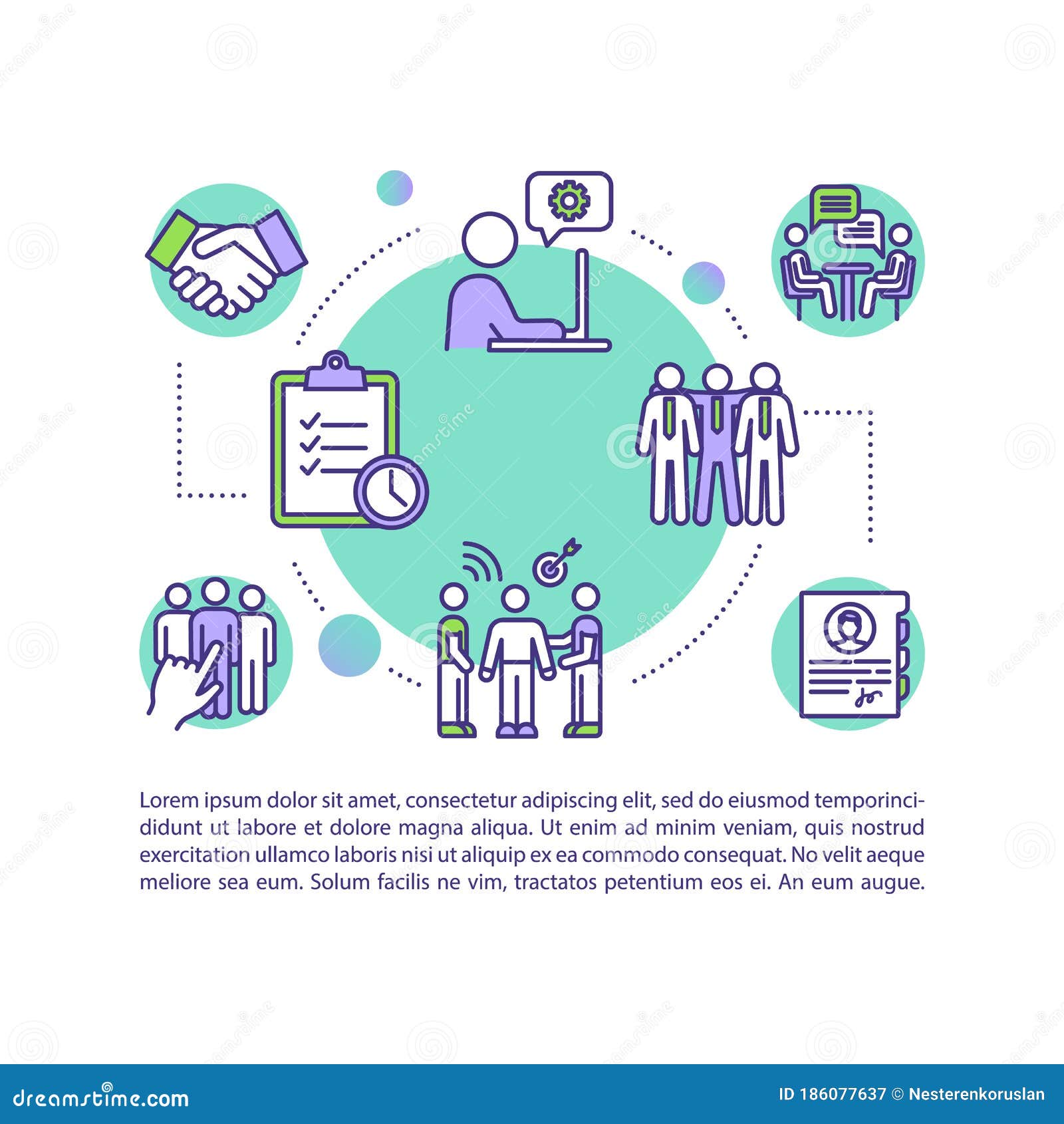 Group Cooperation Concept Icon with Text Stock Vector - Illustration of ...