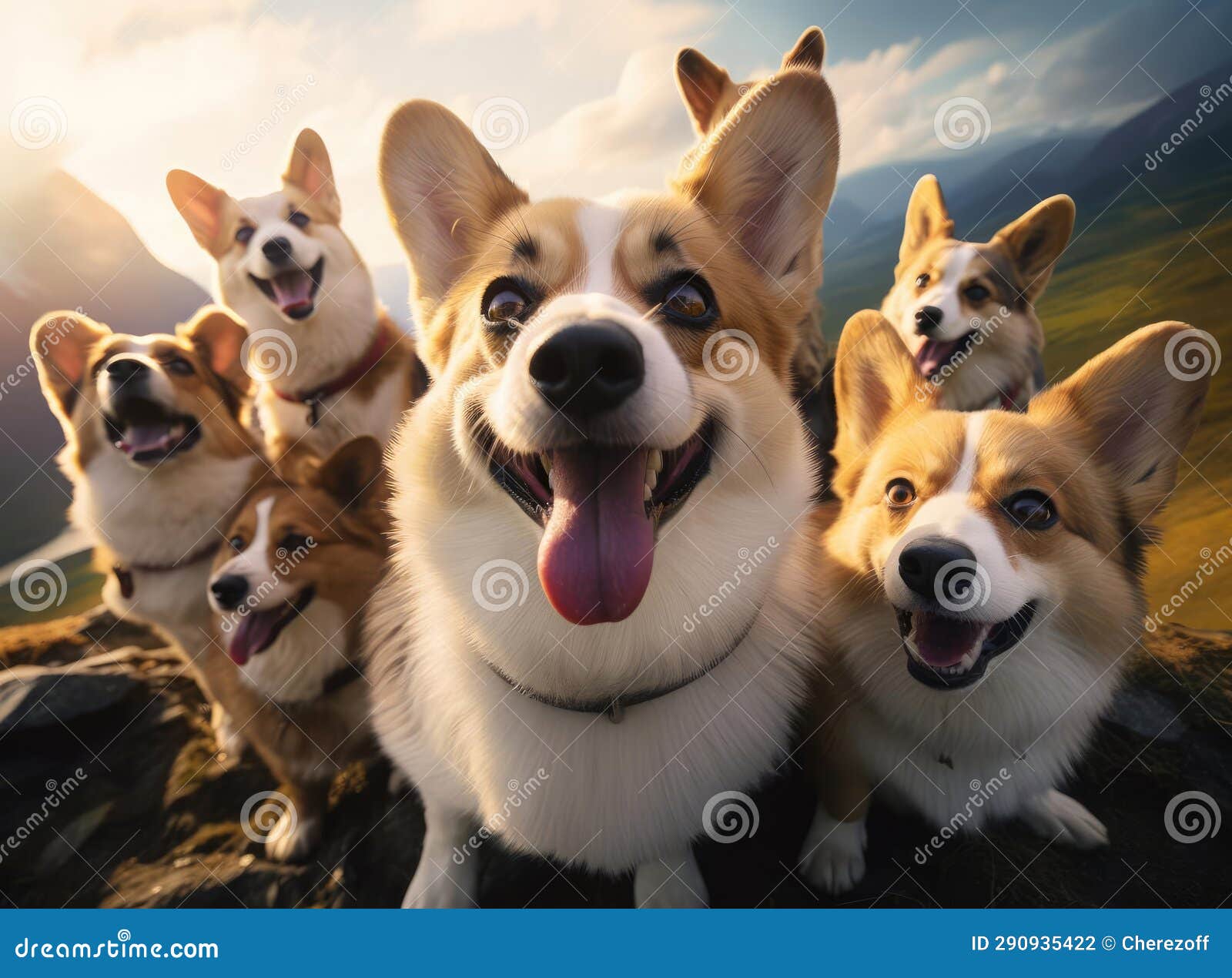 A group of corgi stock photo. Image of breed, group - 290935422